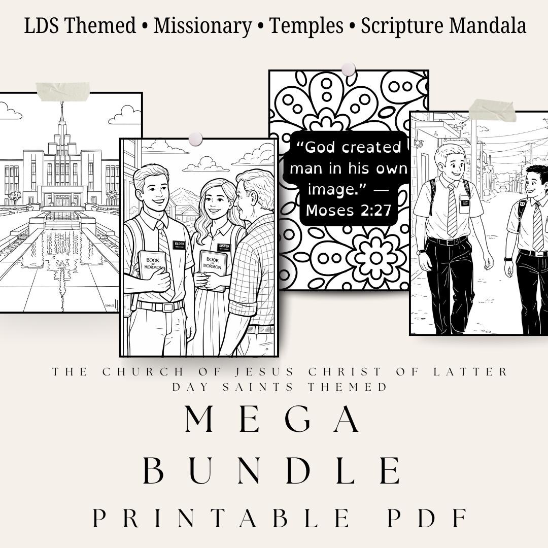 LDS Coloring Pages Bundle | Temples + Missionary Work + Scripture ...