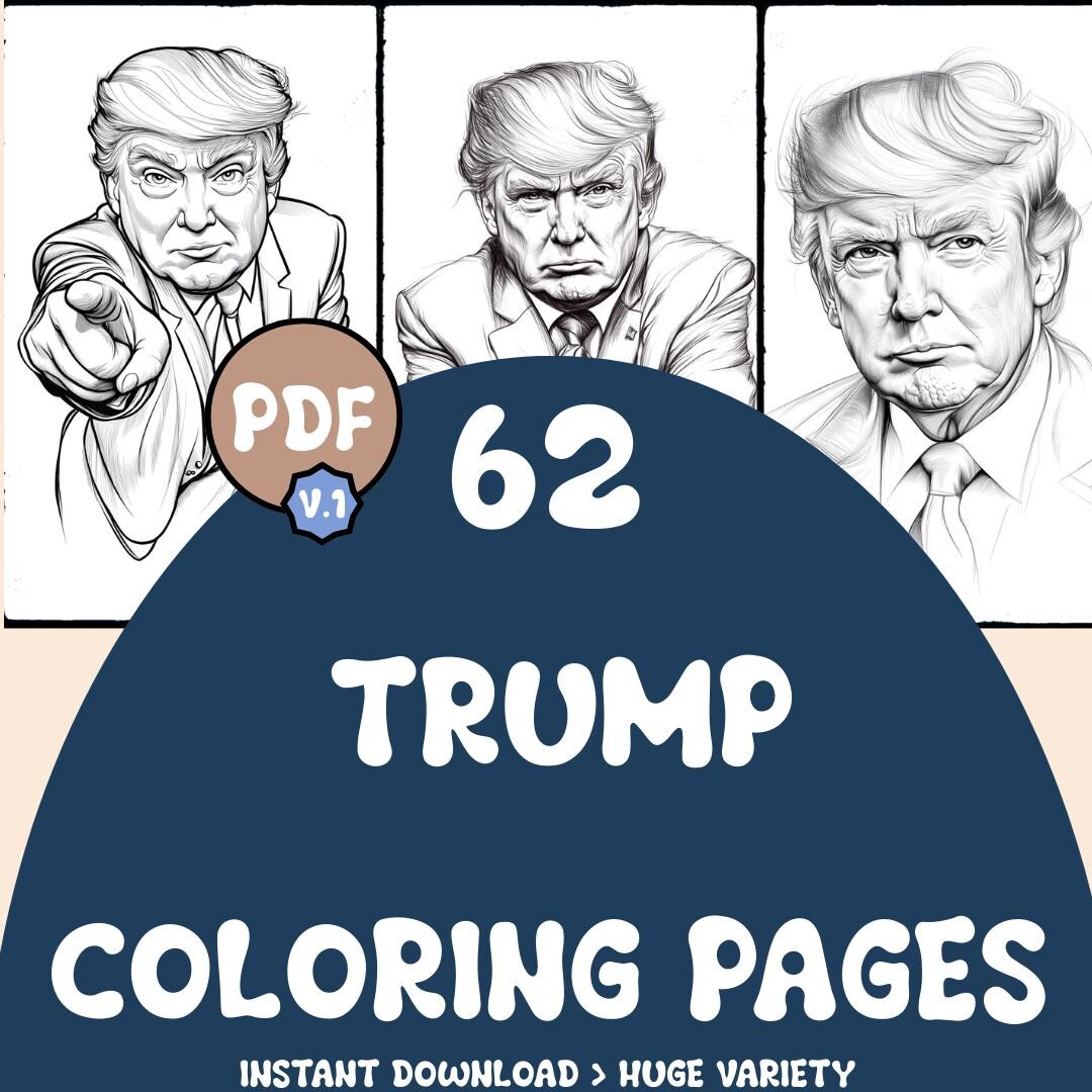 Trump Coloring Pages | 62 Pages | America | Digital Download ...