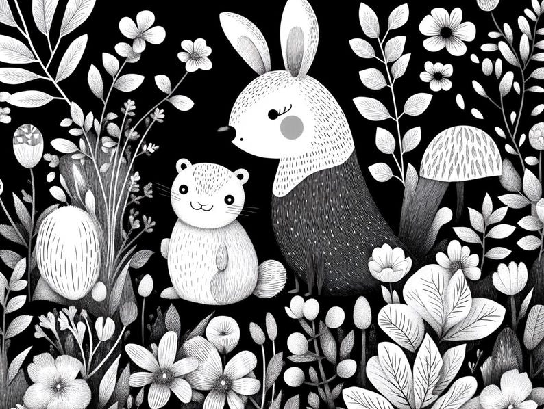 Baby Animal Coloring Book, 45+ Page Printable Activity (digital ...