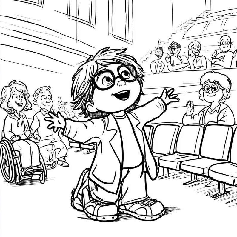 70 Inclusive Kids Coloring Book | Children With Disabilities Doing ...