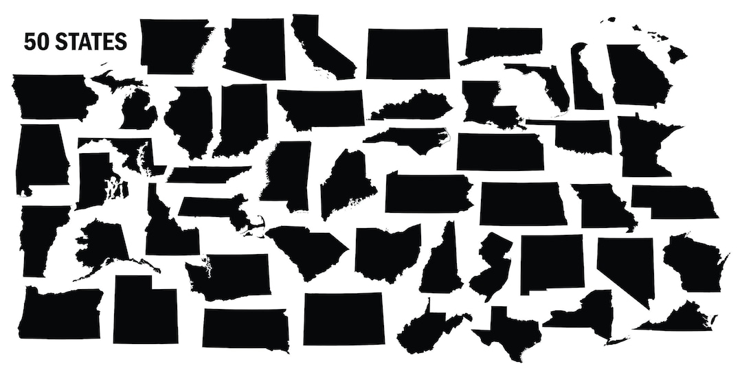 All 50 States Highly Detailed Vector Format Download - Etsy