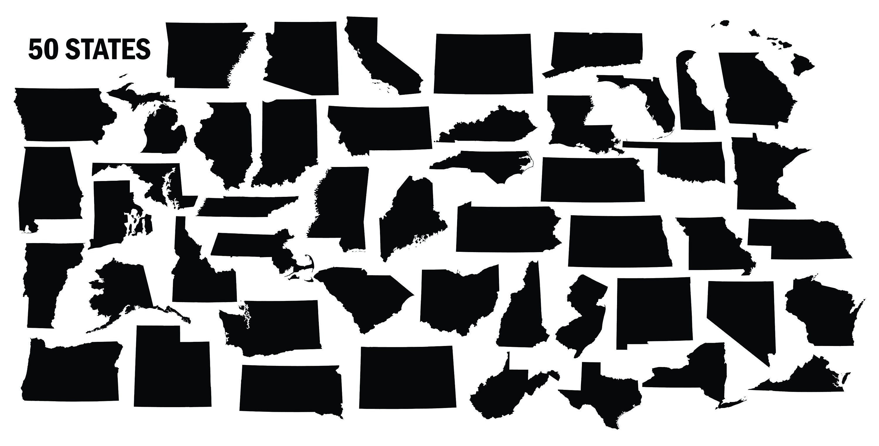 All 50 States Highly Detailed Vector Format Download - Etsy