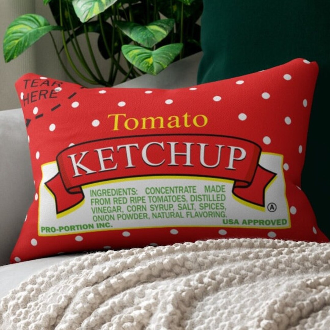 Tomato Ketchup Spun Polyester Lumbar Pillow - Etsy