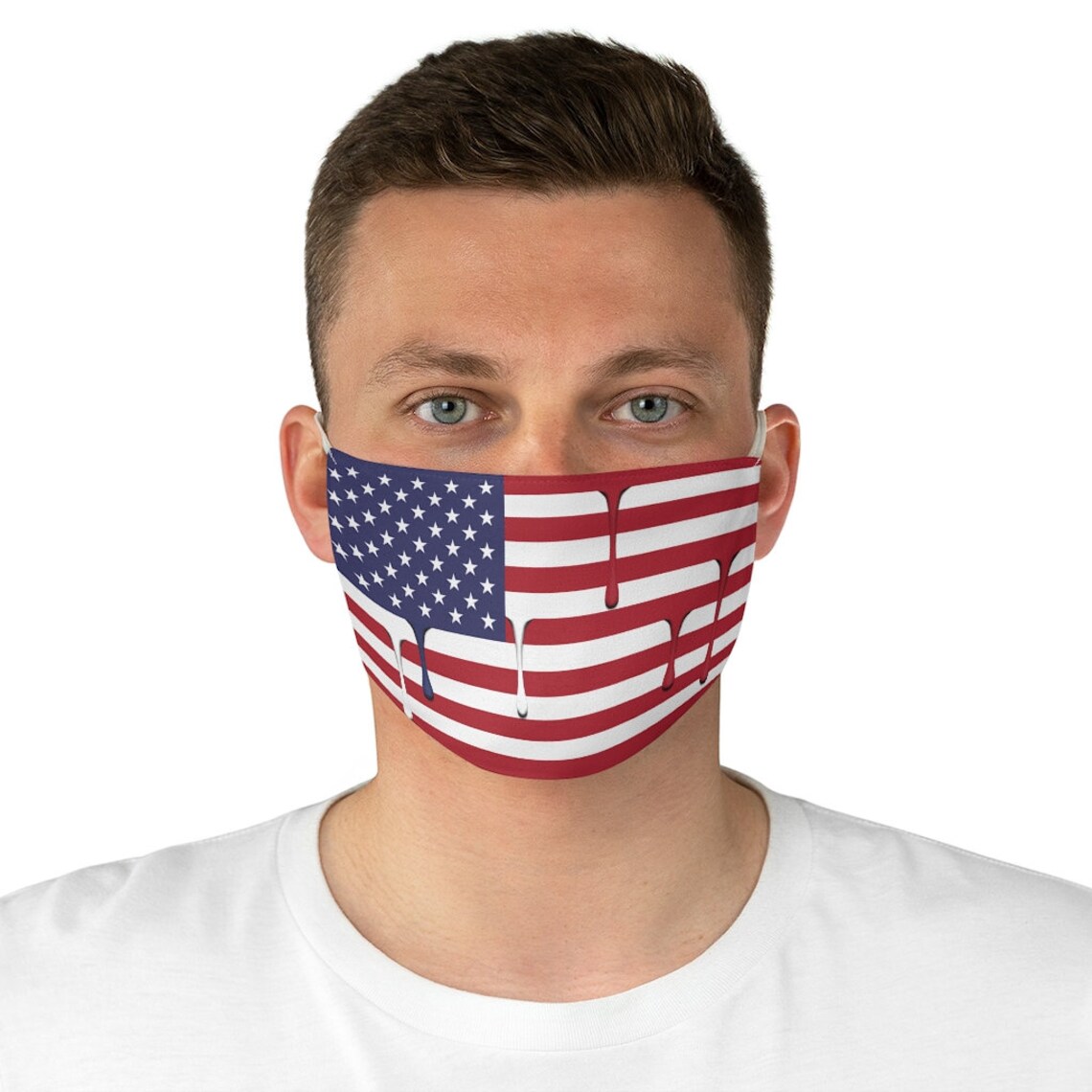 Drippy US Flag Fabric Face Mask - Etsy