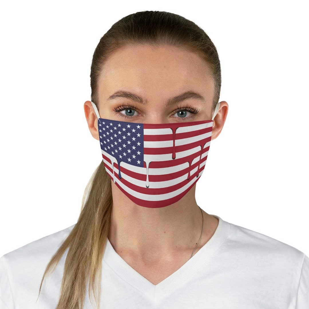 Drippy US Flag Fabric Face Mask - Etsy