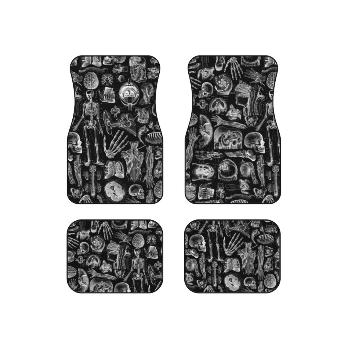 Black Gothic Human Anatomy Car Mats Set of 4 - Etsy