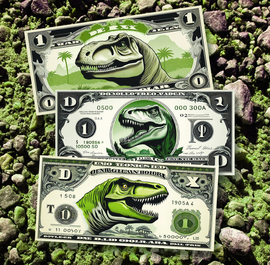 Dino Bucks Funny Money - Dinosaur Print-and-cut Play Money, Birthday ...