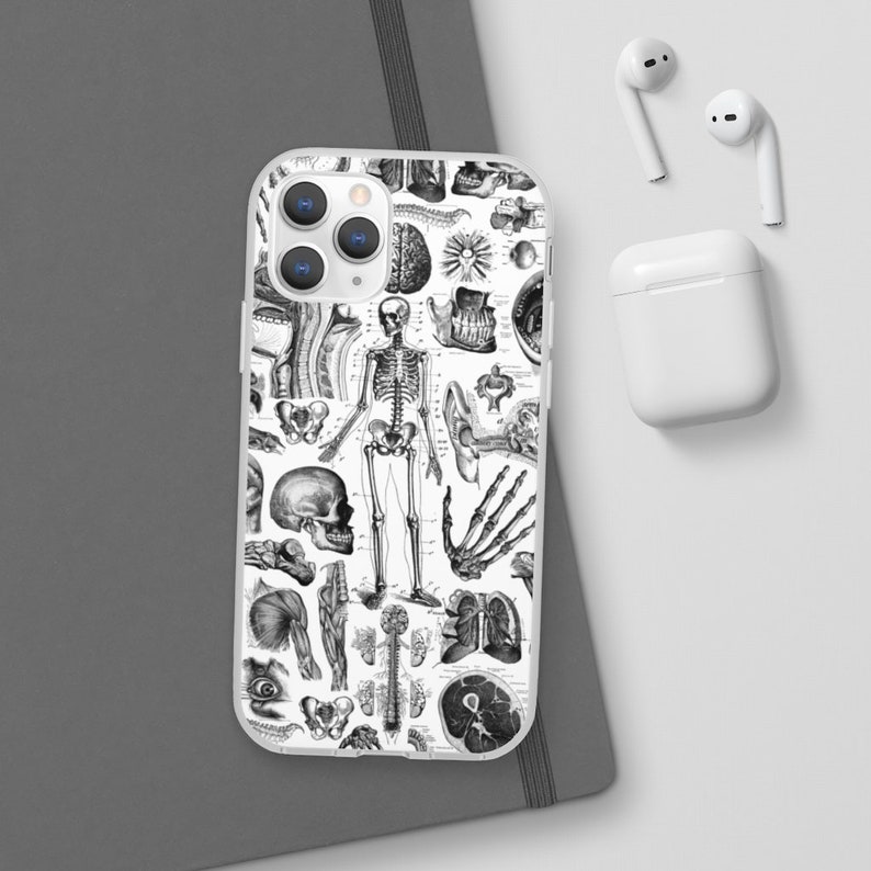 Human Anatomy Printed Black on White Flexi Smart Phone Case - Etsy
