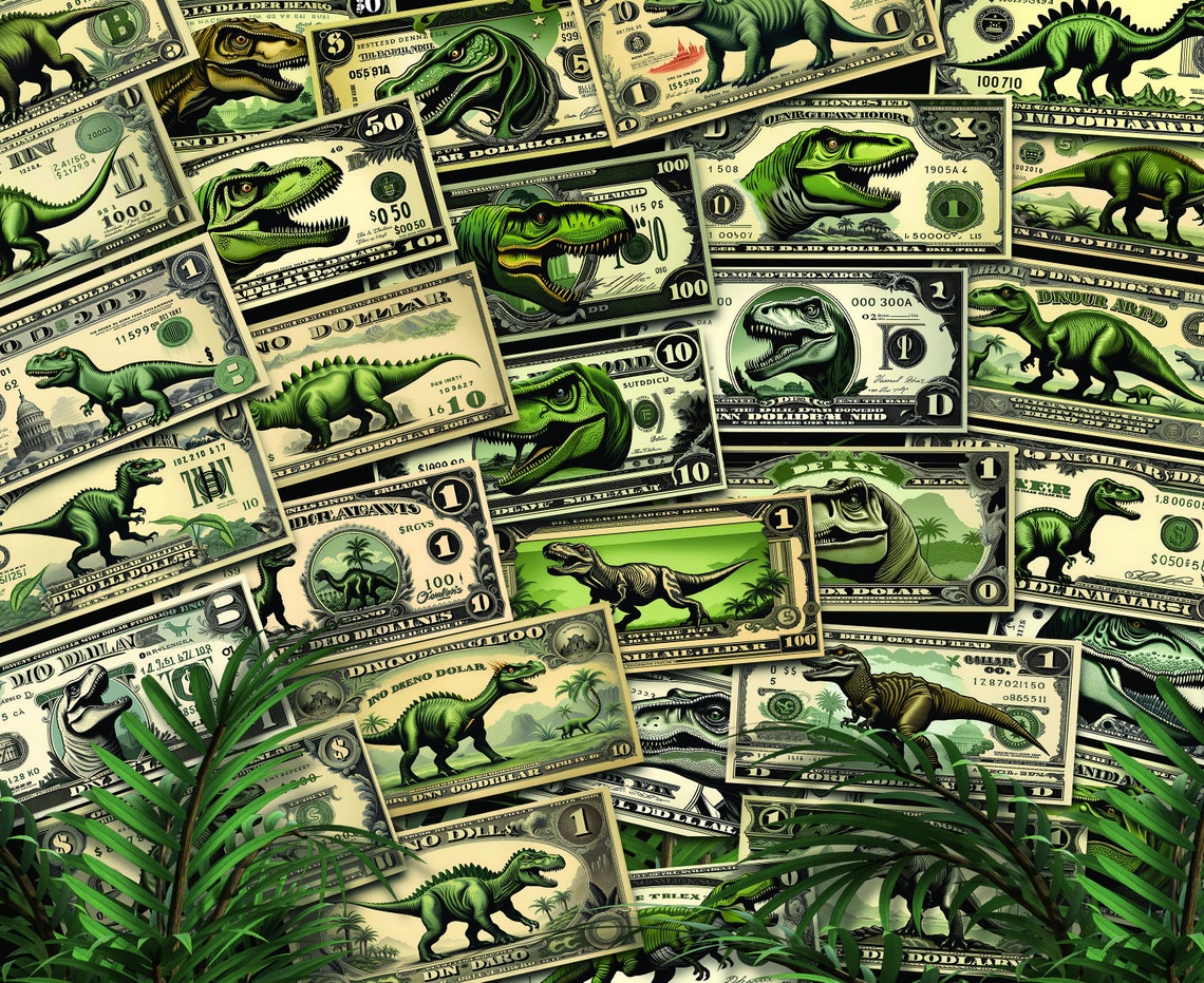 Dino Bucks Funny Money - Dinosaur Print-and-cut Play Money, Birthday ...