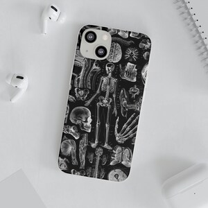 Human Anatomy Printed White on Black Flexi Smart Phone Case - Etsy