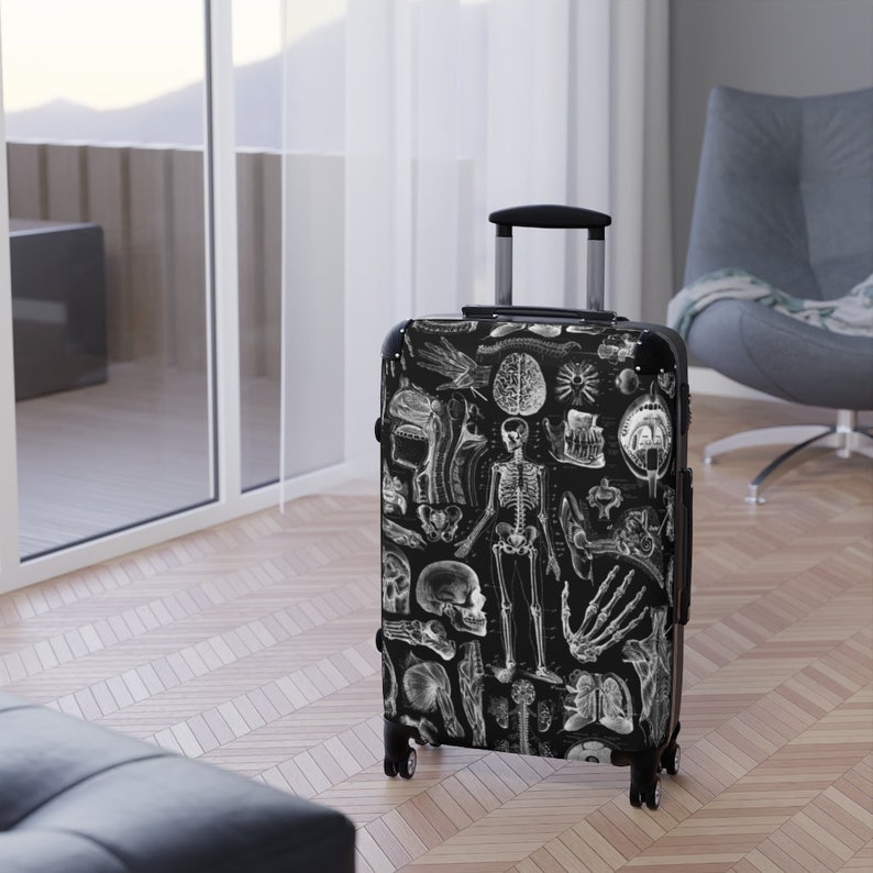 Black Gothic Human Anatomy Hard Case Rolling Locking Suitcase - Etsy