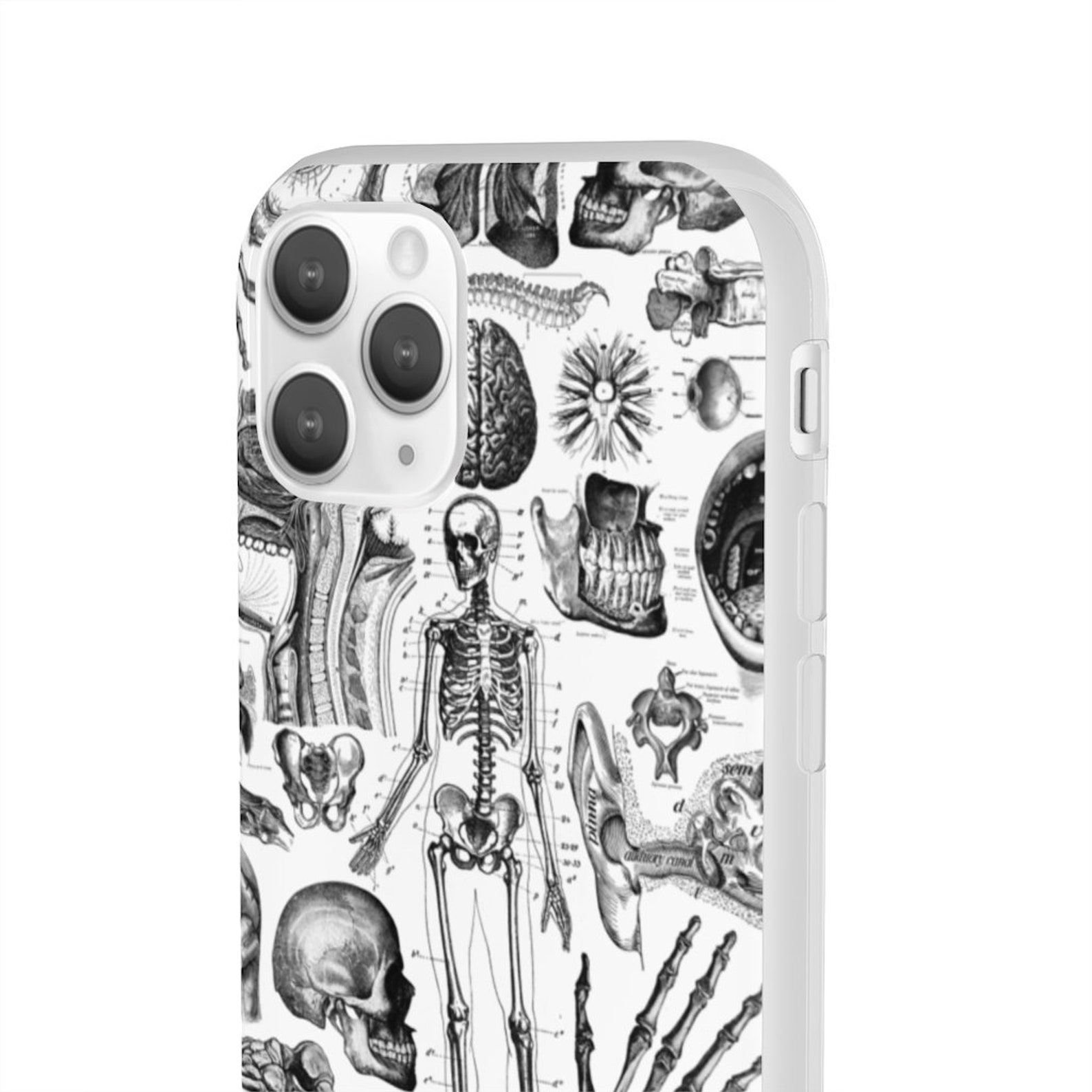 Human Anatomy Printed Black on White Flexi Smart Phone Case | Etsy