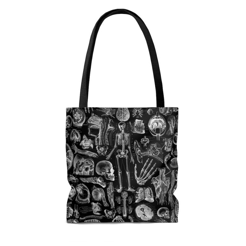 Human Anatomy Printed White on Black Tote Bag - Etsy