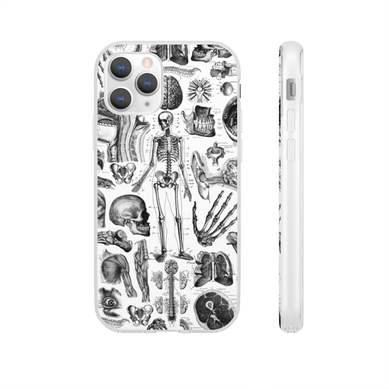 Human Anatomy Printed Black on White Flexi Smart Phone Case | Etsy