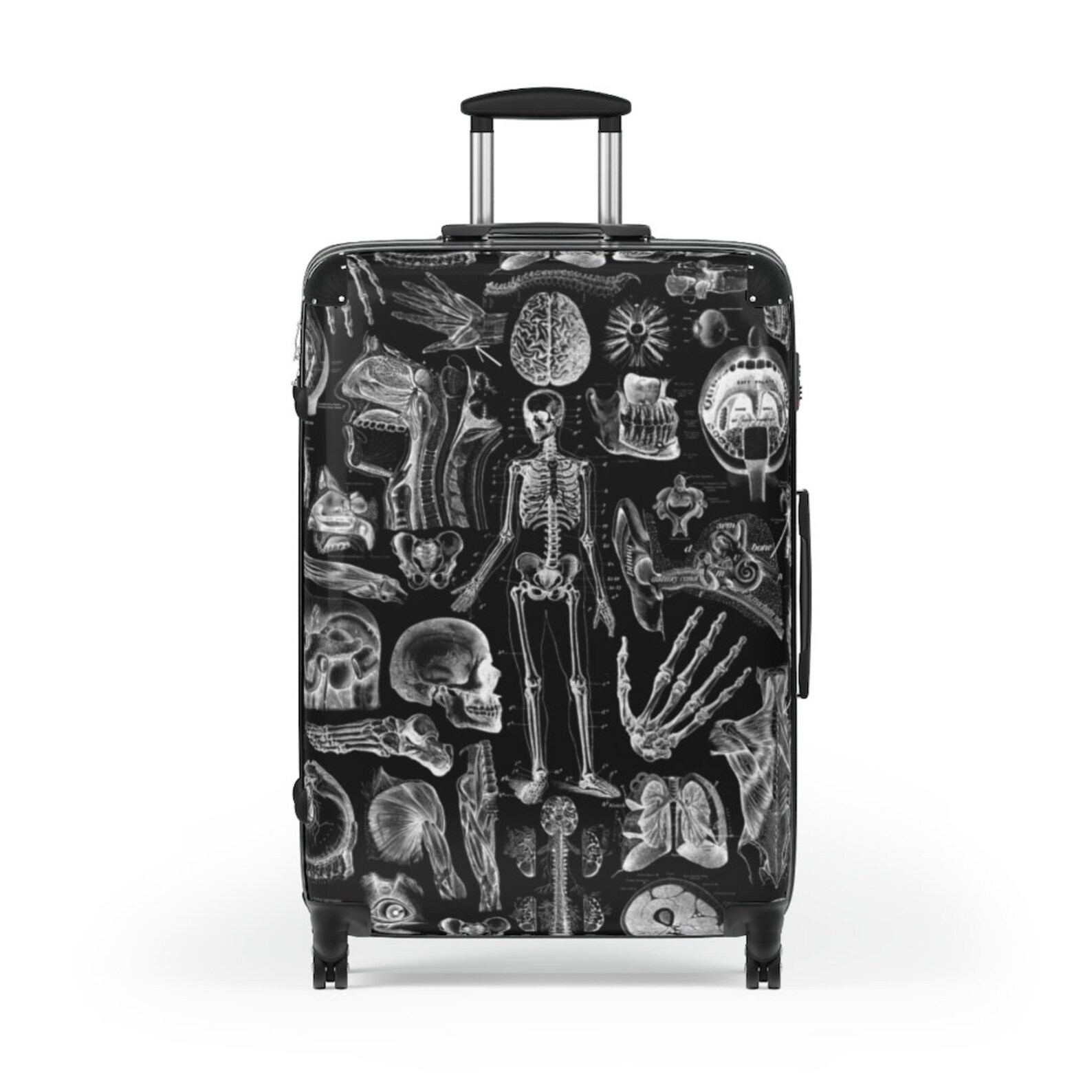 Black Gothic Human Anatomy Hard Case Rolling Locking Suitcase - Etsy