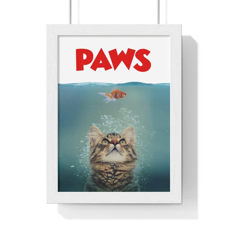 PAWS Movie Parody Cat Lover Framed Vertical Poster - Etsy