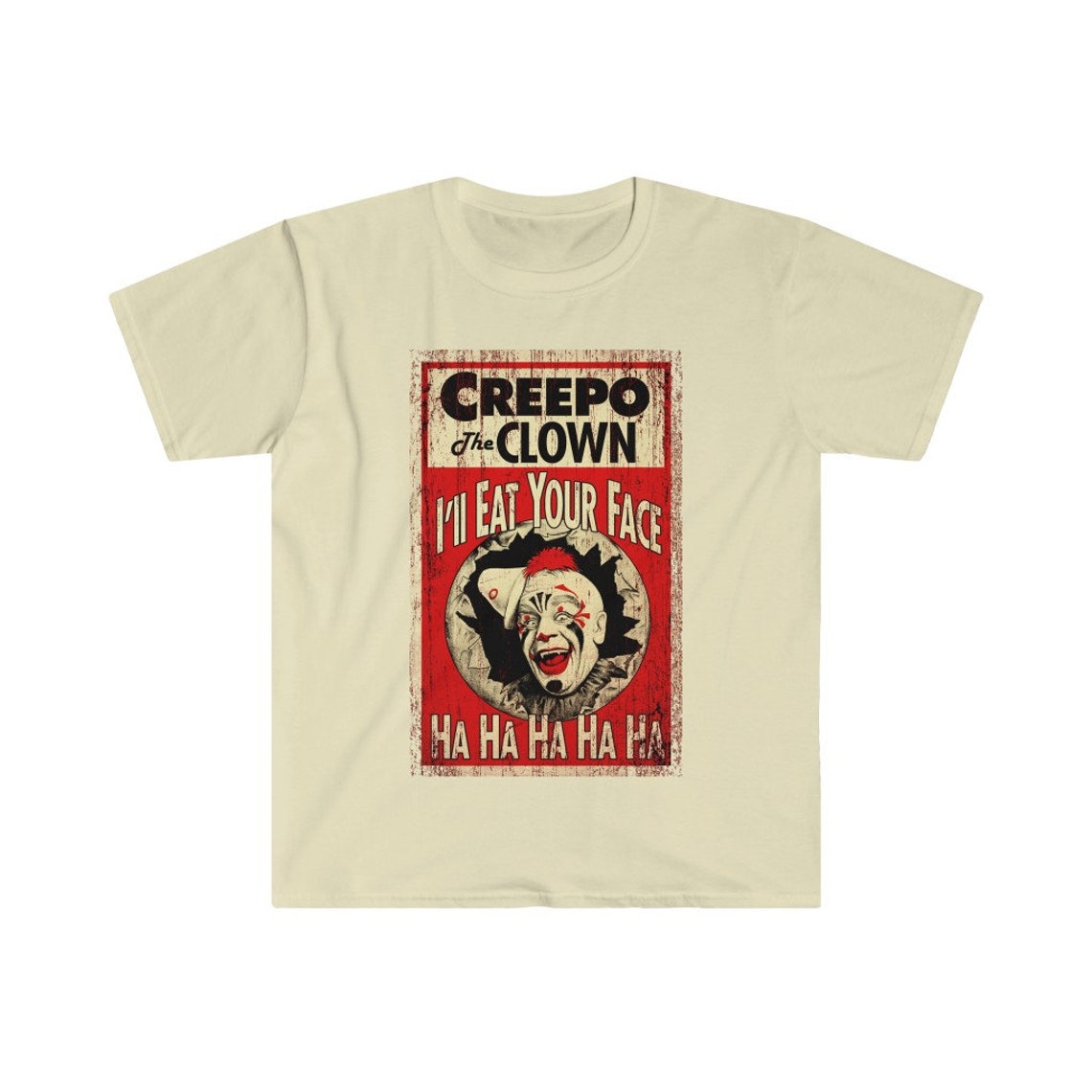 Creepo the Clown Horrific Poster Graphic Soft T-shirt - Etsy