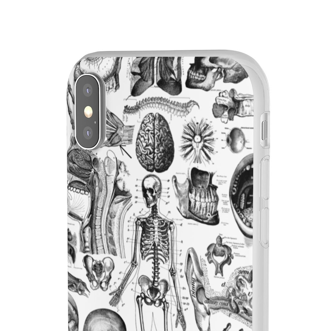 Human Anatomy Printed Black on White Flexi Smart Phone Case | Etsy