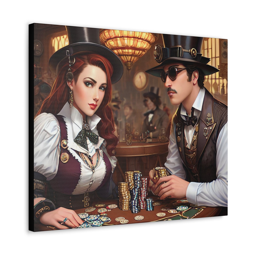 Steampunk Poker Nights Canvas Picture Gallery Wraps, Multiple Sizes ...