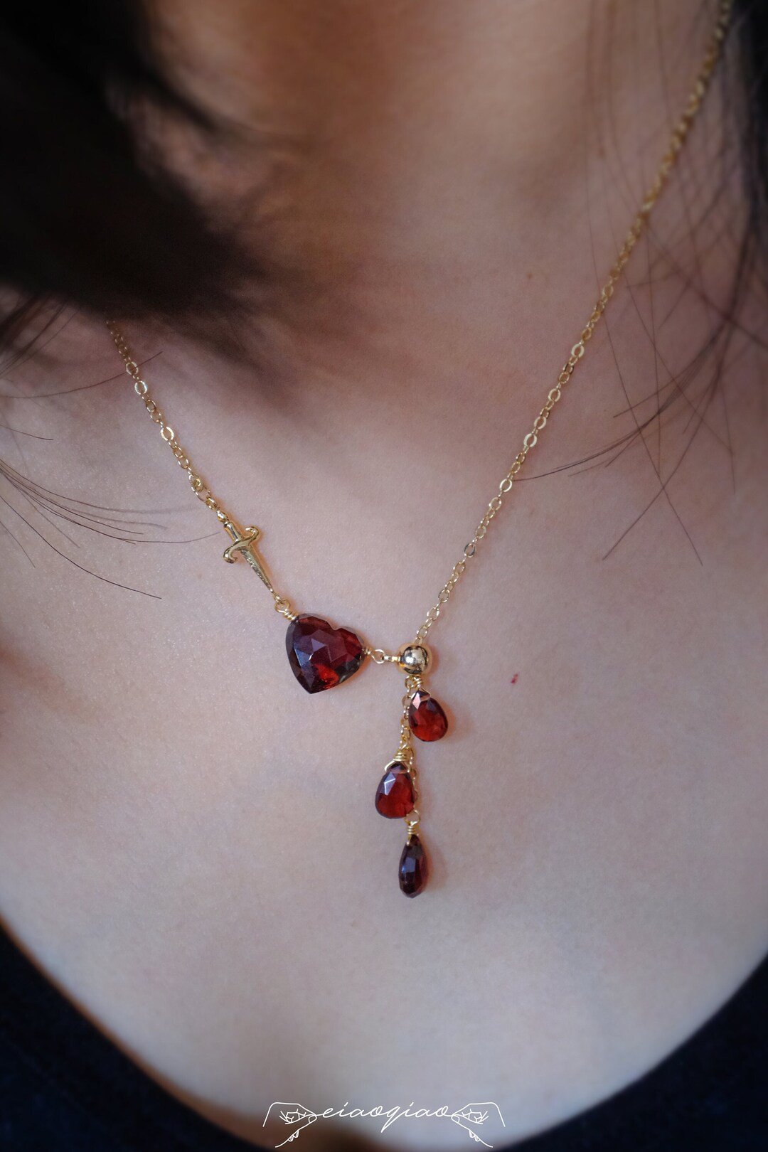 Bleeding Heart Necklace Valentine's Day Gift Jewelry Gemstone Gift ...