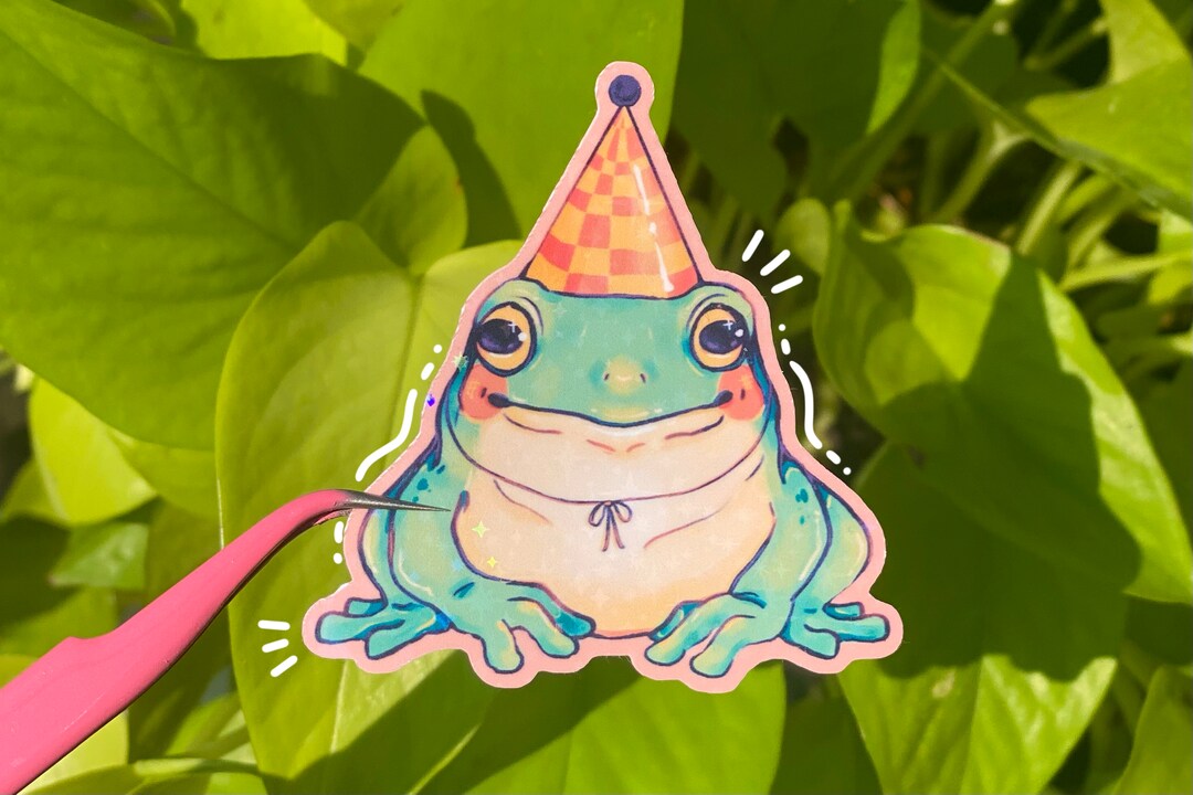 Frog-tastic Party | Waterproof Vinyl Holographic Stickers - Etsy