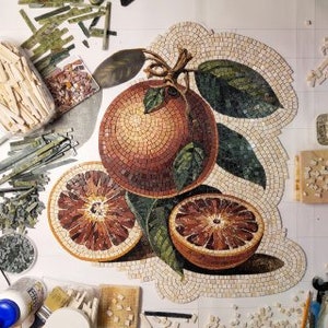 Floor Marble Mosaic Tiles Blood Oranges - Etsy