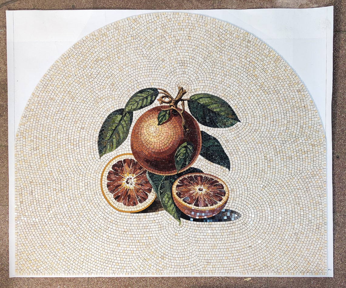 Floor Marble Mosaic Tiles Blood Oranges - Etsy