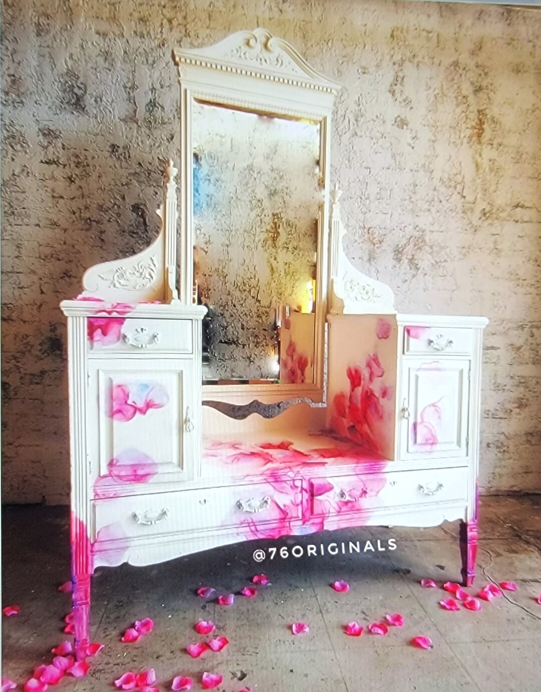 Vintage Painted Vanity - Etsy