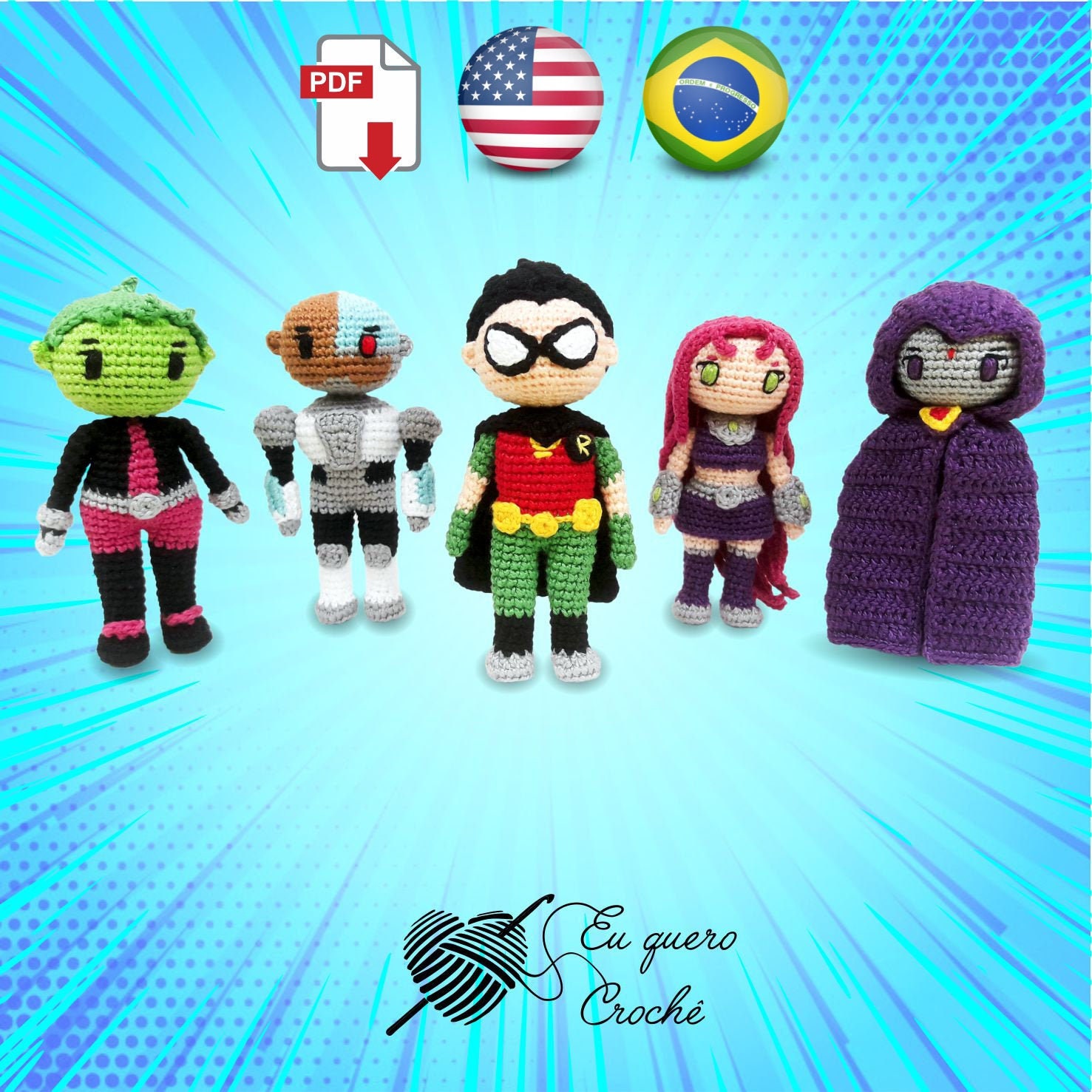 Teen Titans Toy Art PACK 5 Patterns 20%OFF Amigurumi Crochet - Etsy