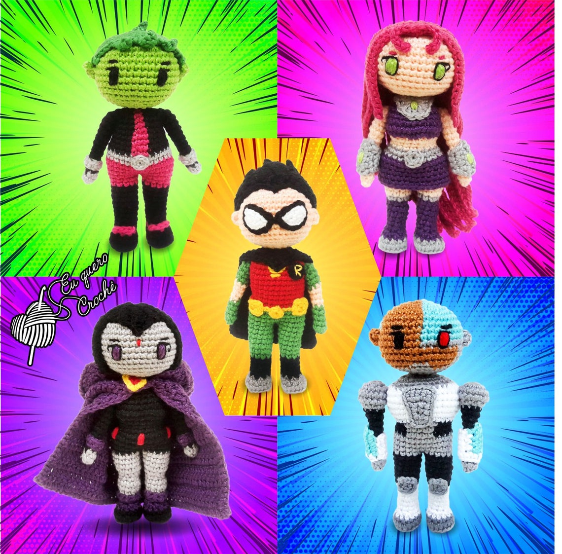 Teen Titans Toy Art PACK 5 Patterns 20%OFF Amigurumi Crochet - Etsy