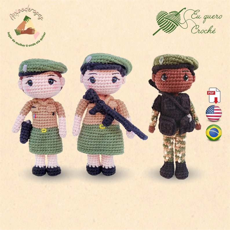 Female Sergeants Amigurumi Crochet Pattern PDF - Etsy