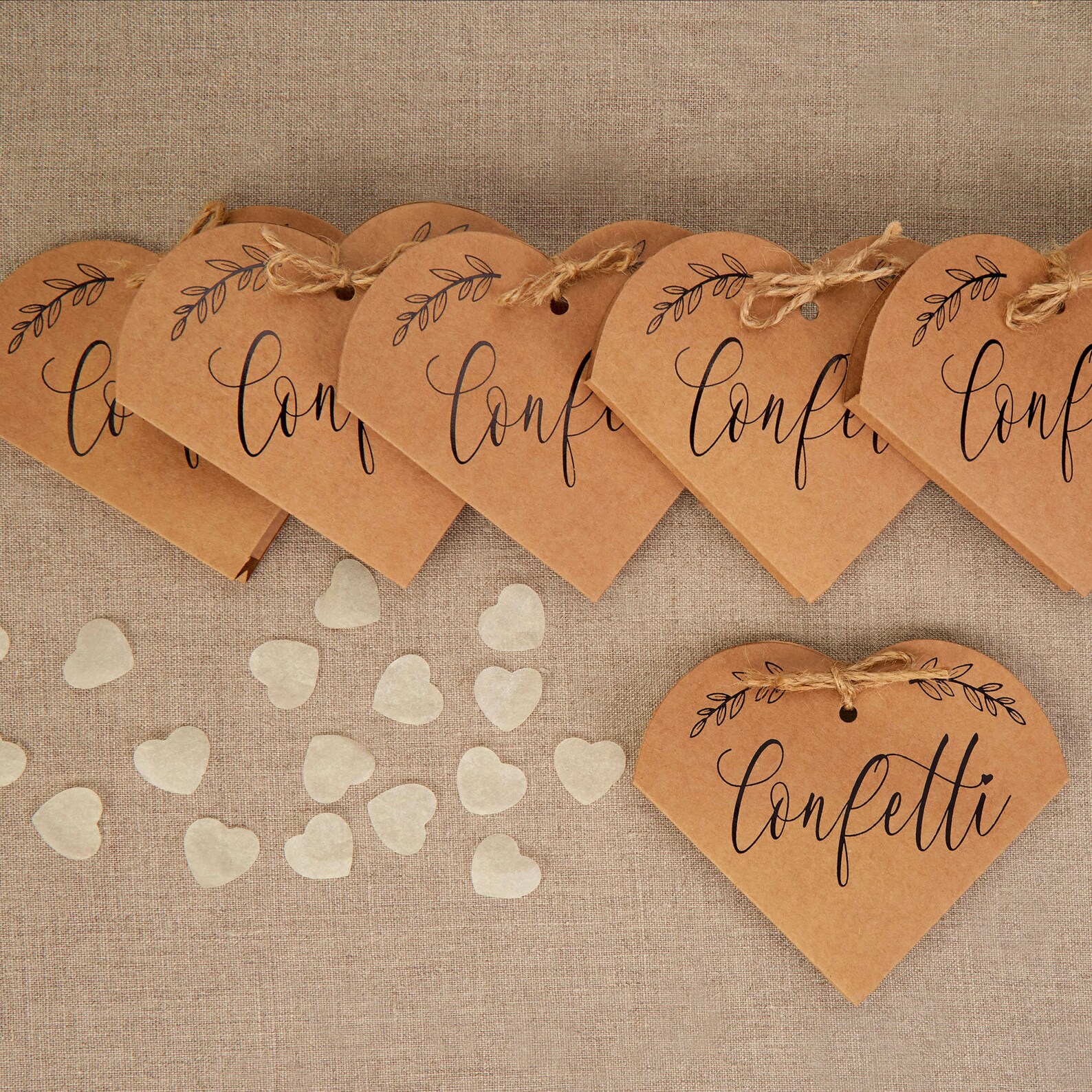 Hearts & Kraft Tissue Confetti, Biodegradable Wedding Confetti, Kraft ...