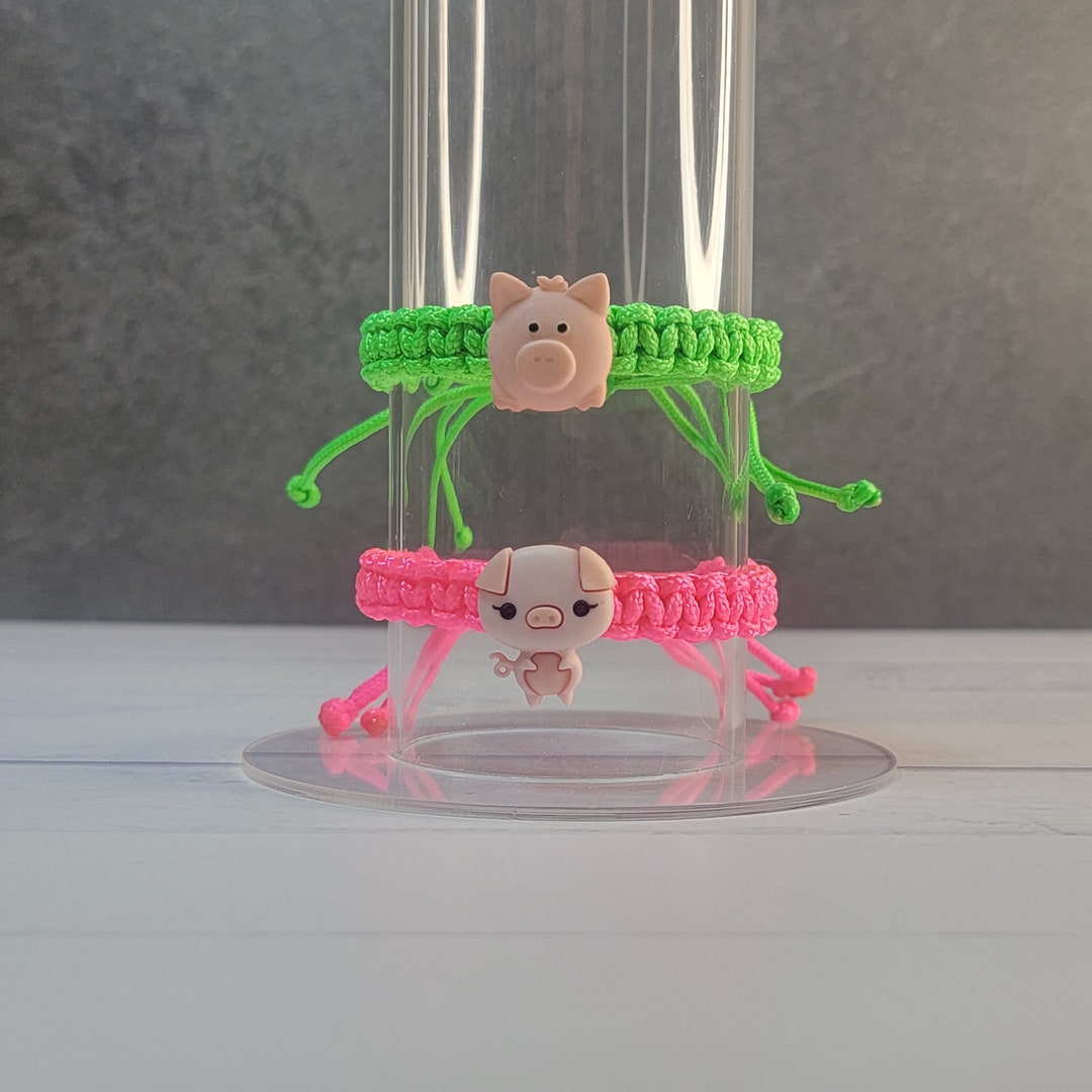 Pig Bracelet, Pig Jewelry, Farm Jewelry, Macrame Friendship Bracelet ...