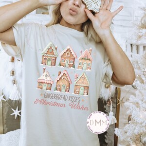 Gingerbread Kisses & Christmas Wishes Shirt, Comfort Colors Shirt ...