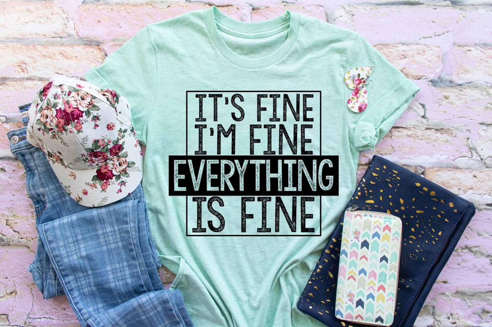 It's Fine I'm Fine Everything Is Fine Shirt Trendy | Etsy