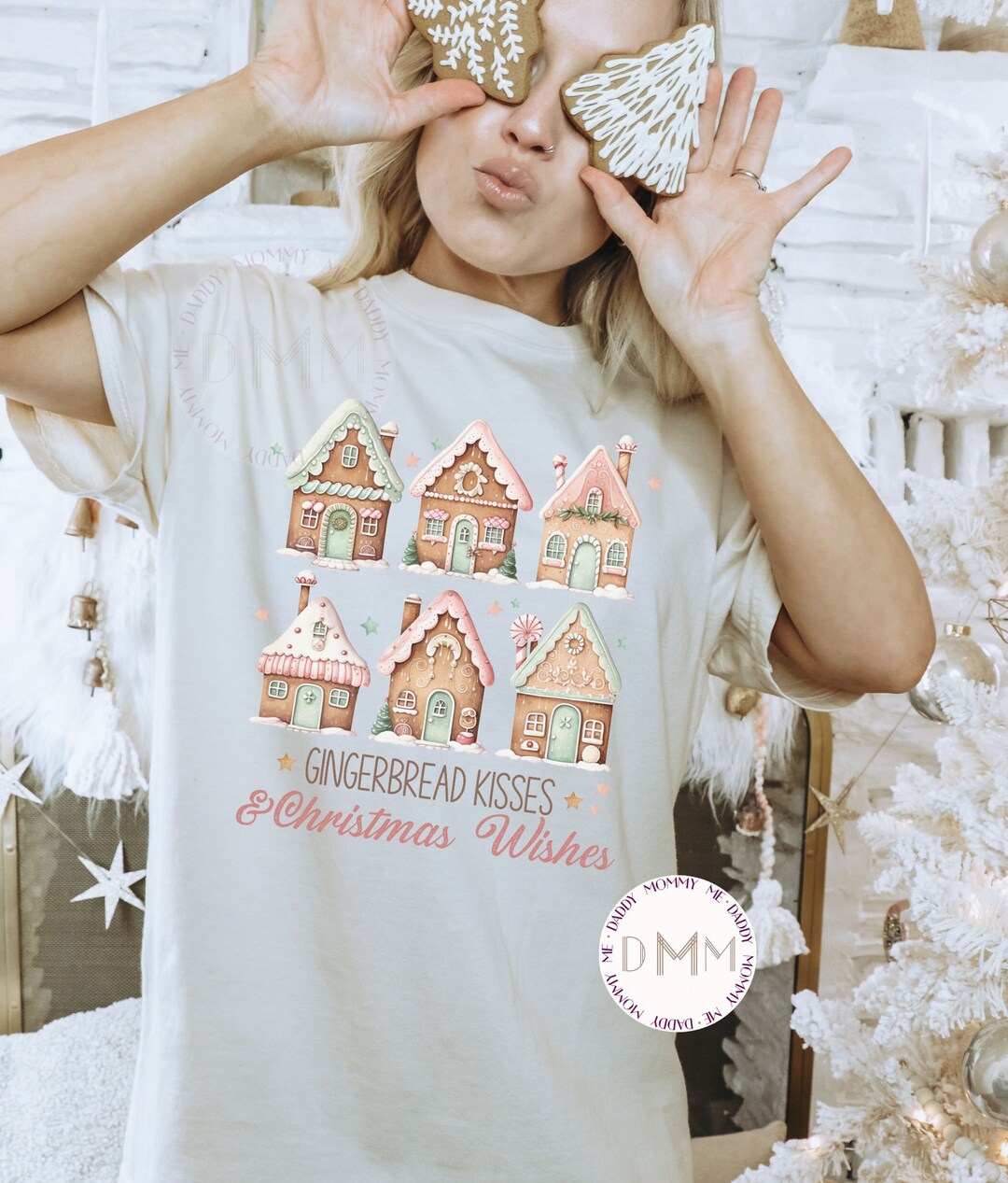 Gingerbread Kisses & Christmas Wishes Shirt, Comfort Colors Shirt ...