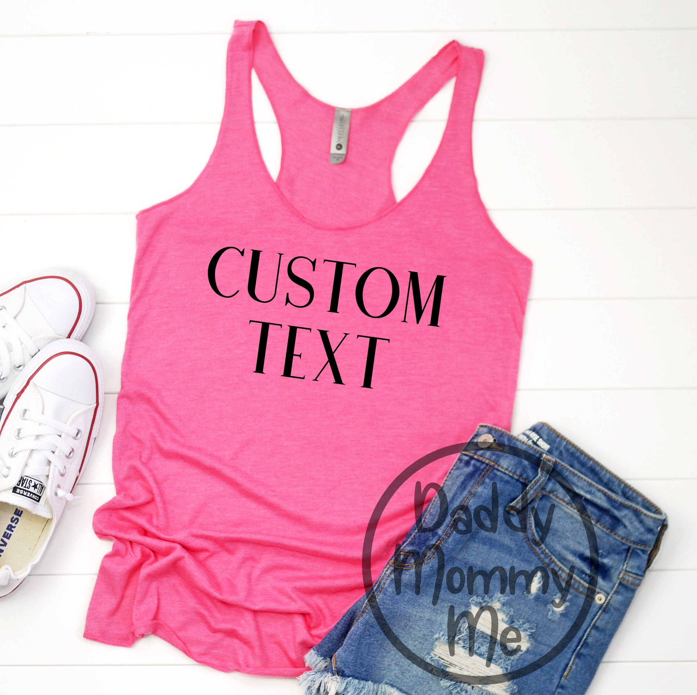 Custom Racerback Tank Custom Text Tank Personalized Workout Etsy