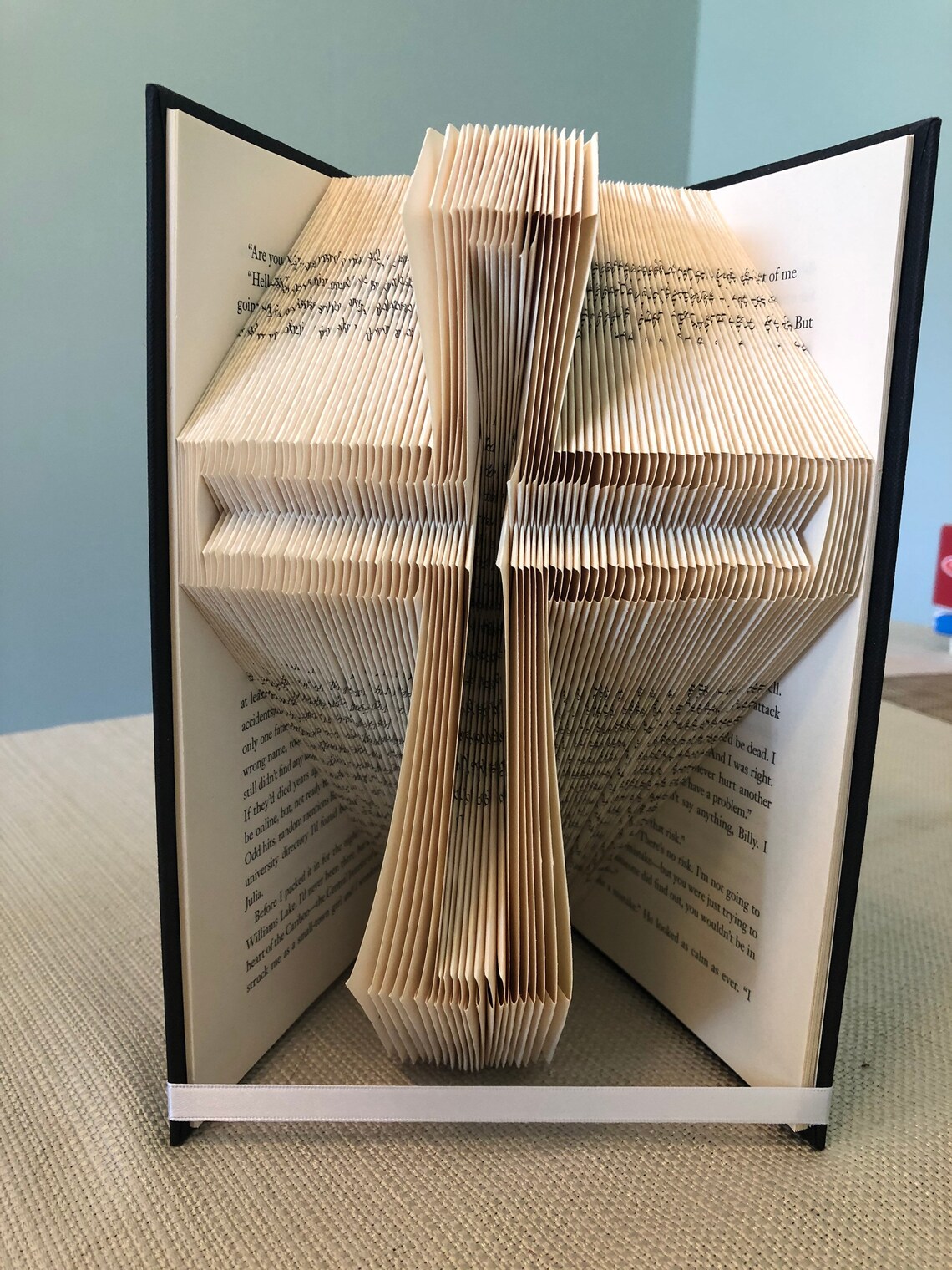 Cross Folded Book Art | Etsy