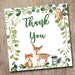 Woodland Favor Tags Printable, Thank You Card, Greenery Woodland ...