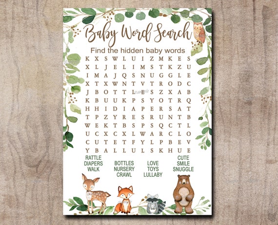 Baby Animal Word Search