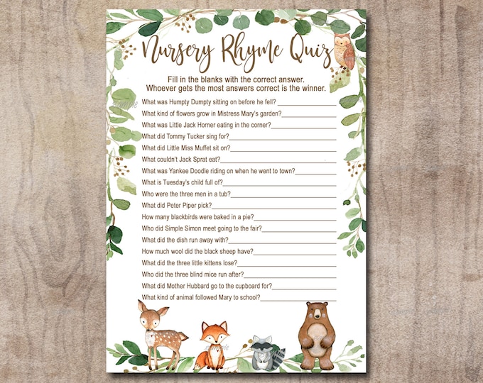 Woodland Baby Shower Favor Tags Greenery Woodland Animals Thank You ...