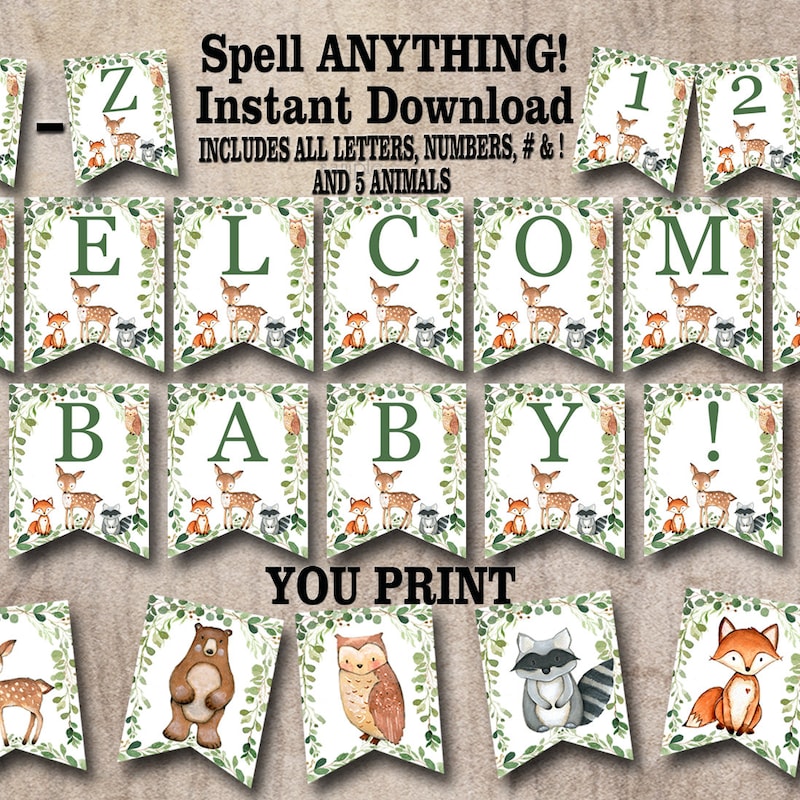 Woodland Bunting - Etsy