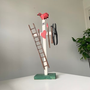 Quebec Primitive Folk Art Wood Carved Cross "croix De Chemin" by Emilie ...