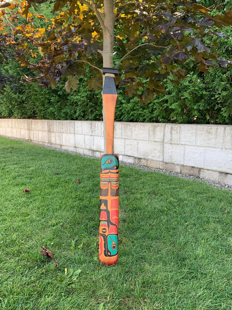 Decorative Indigenous Ceremonial Dancing Paddle Carved in the Style of ...