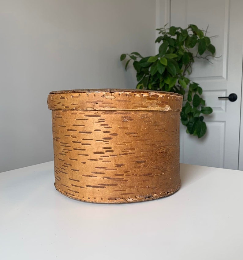 Canadian Indigenous Birch Bark Container and Lid - Etsy