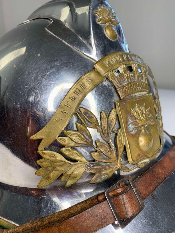 French Sapeurs Pompiers Firefighter Helmet Nickle Pla… - Gem