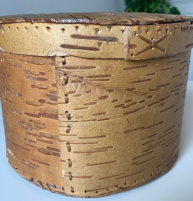 Canadian Indigenous Birch Bark Container and Lid - Etsy