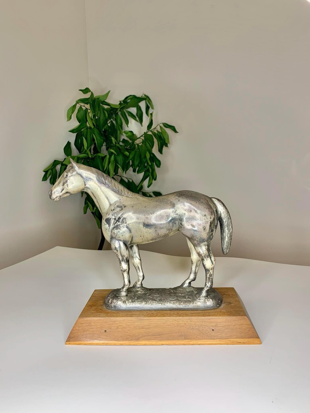 Vintage Cast Metal Stallion Trophy From the American Quarter Horse ...