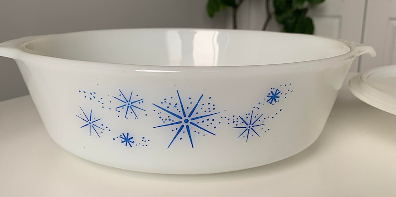 Fire King Turquoise Atomic Starburst Casserole Dish With Lid - Etsy