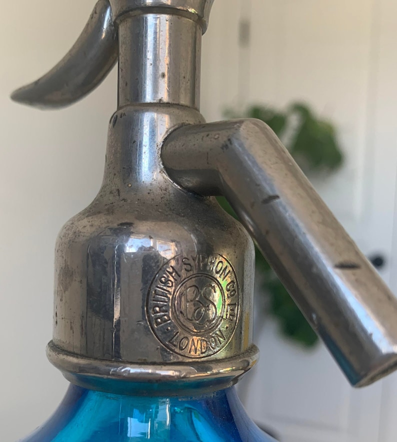 Antique Blue Soda Bottle Siphon Sutherland Manufacturing Hamilton ...